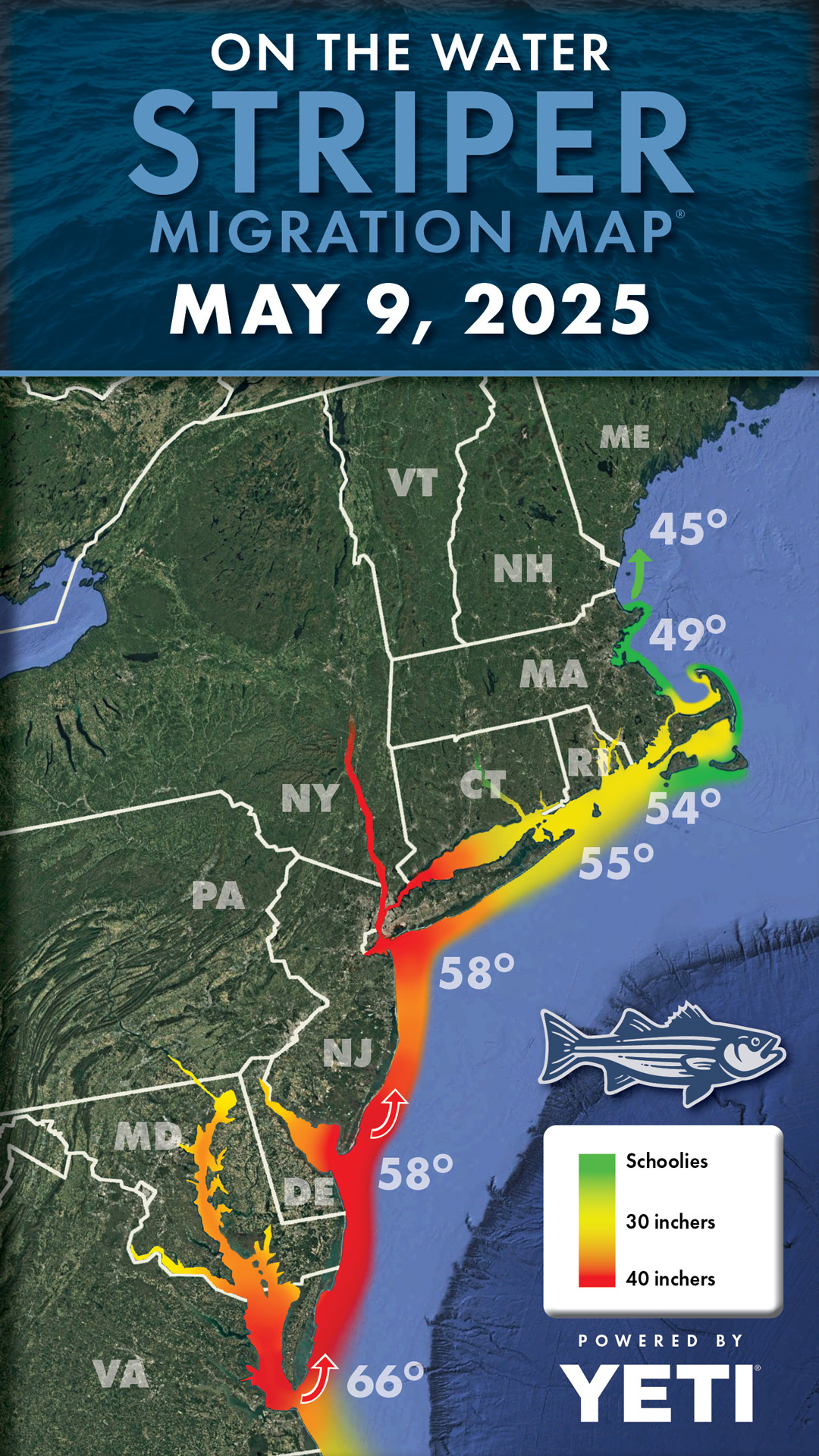 Striper Migration Map – May 9, 2025 → Boat Lyfe® Striper Migration Map – May 9, 2025 → Boat Lyfe®